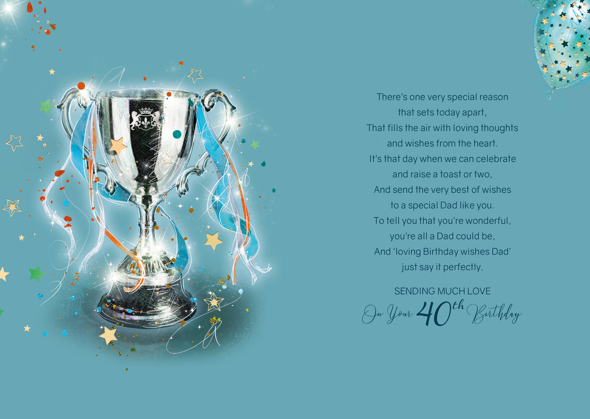 Dad 40th Birthday Card - Greeting Card Cherry Orchard Online