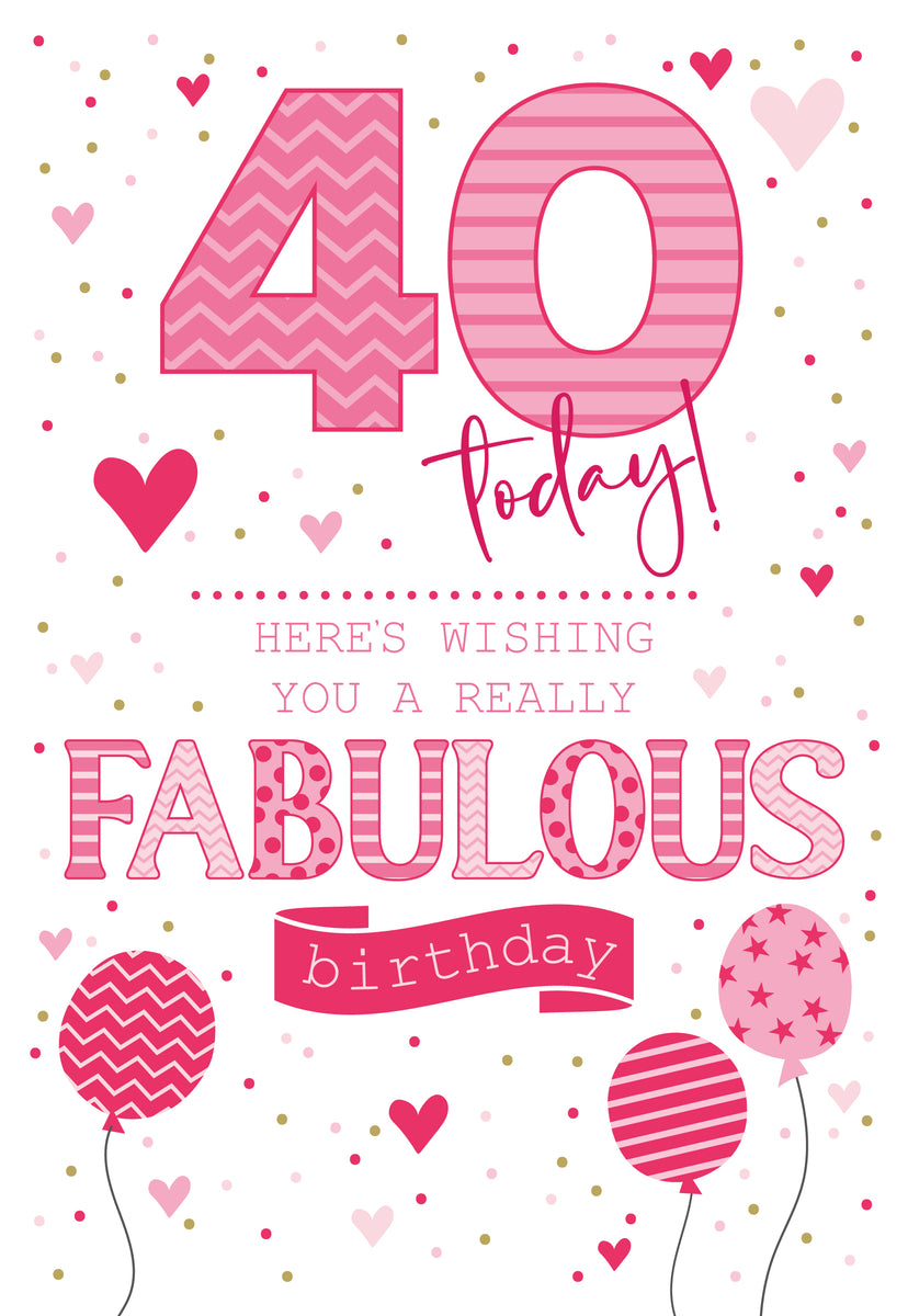 40th Birthday Card - Greeting Cards Cherry Orchard Online