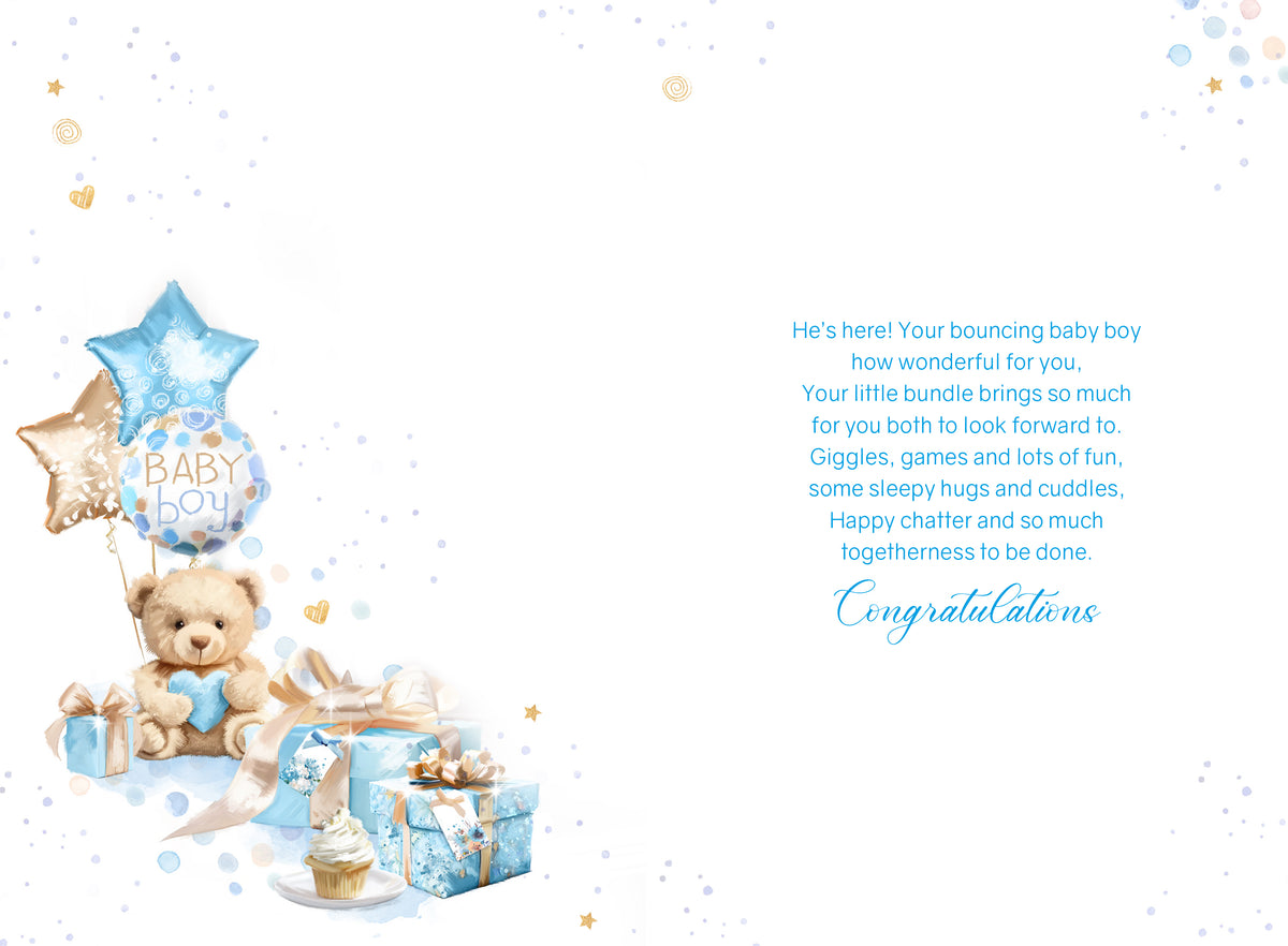 New Baby Boy - New Baby Card Cherry Orchard Online