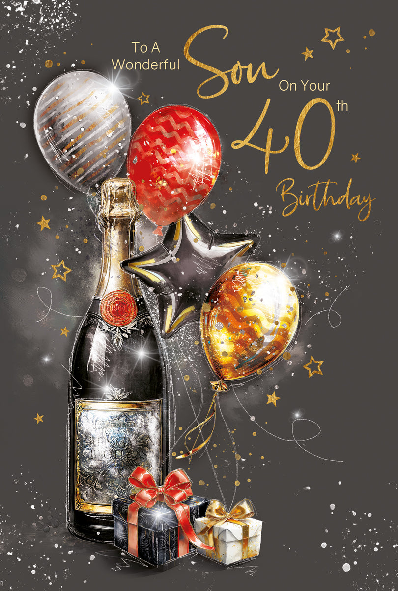 Son 40th Birthday Card - Greeting Card Cherry Orchard Online