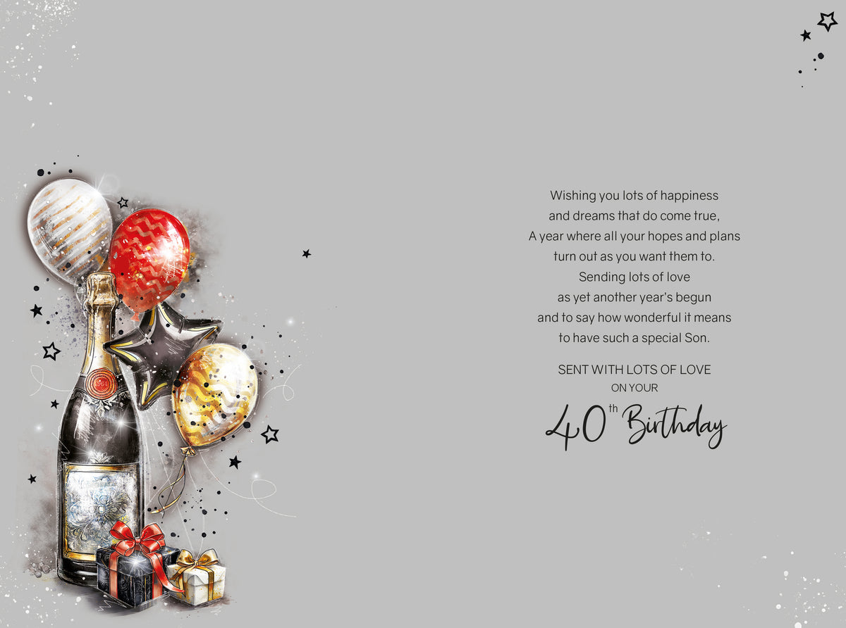 Son 40th Birthday Card - Greeting Card Cherry Orchard Online