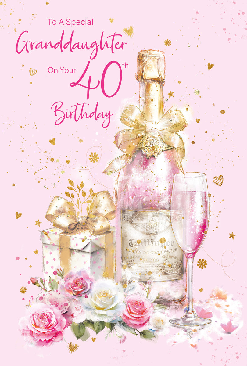 Granddaughter 40th Birthday Card - Birthday Card Cherry Orchard Online