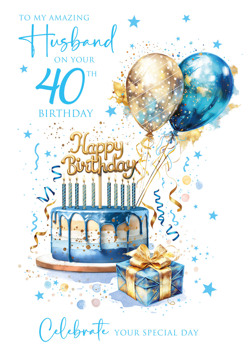 Husband 40th Birthday Card - Greeting Cards Cherry Orchard Online