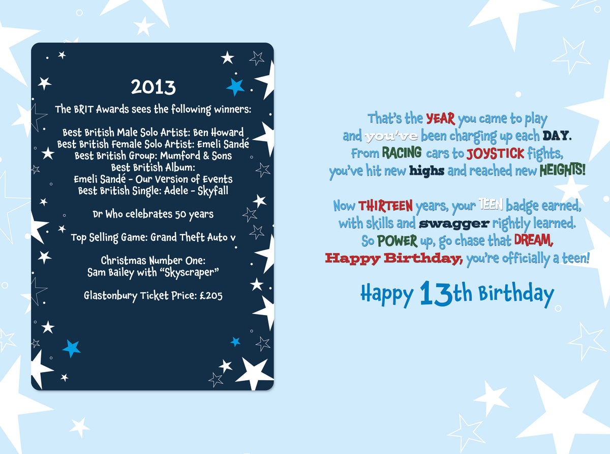 13th Birthday Cards - Cherry Orchard Online