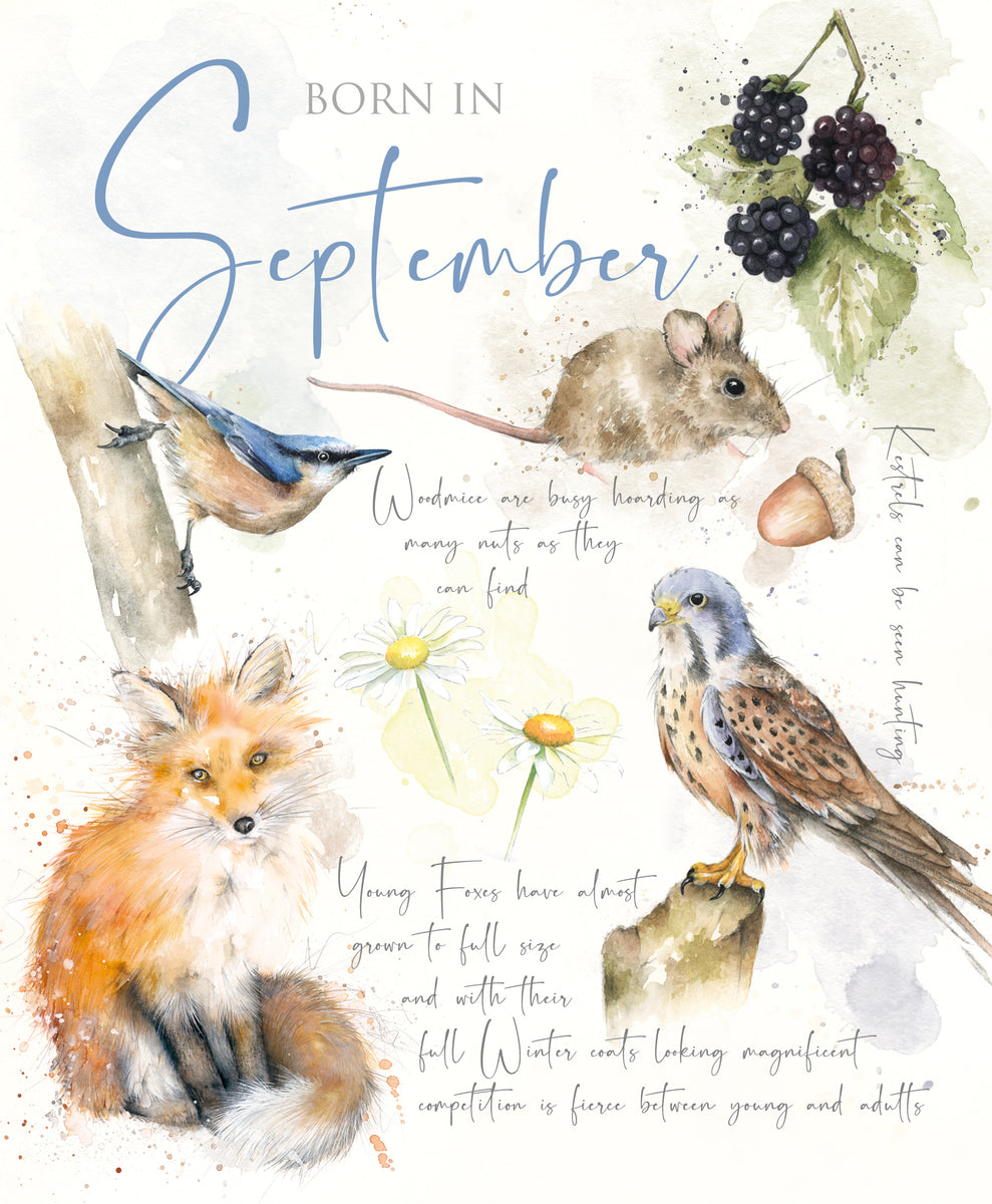 September Birthday Card - Birthday Greeting Card Cherry Orchard Online
