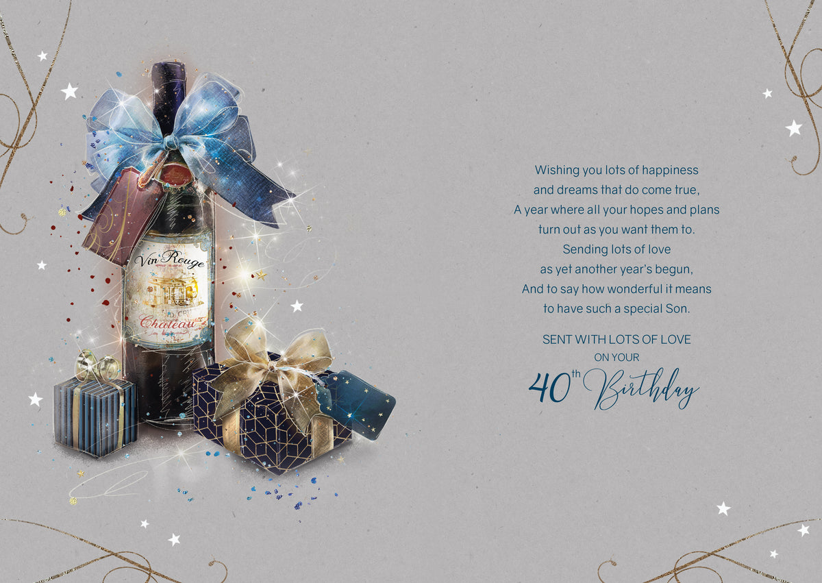 Son 40th Birthday Card - Greeting Card Cherry Orchard Online